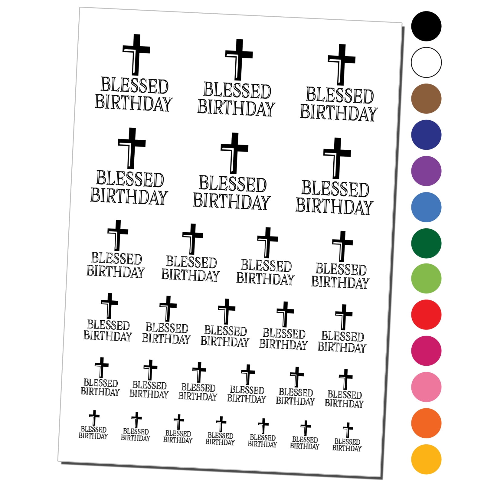 Blessed Birthday with Cross Water Resistant Temporary Tattoo Set Fake ...