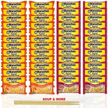 Maruchan Ramen Instant Noodle Soup Variety, 2 Flavors - 24 Packs Roast ...