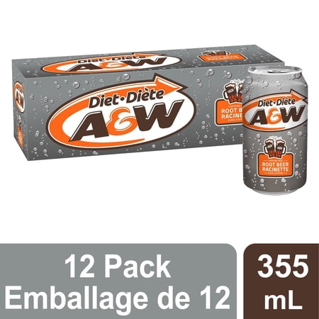 Diet A&W Root Beer® 355mL Cans, 12 Pack | Walmart Canada