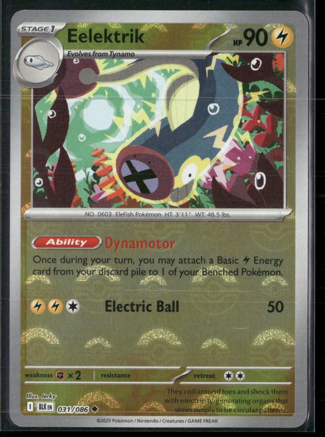 2025 Scarlet & Violet Black Bolt Eelektrik Holo Poke Ball Pattern ...