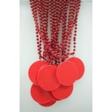 33" 7mm Metallic Red Bead Necklace with 2.5" Red Disc (Dozen) - Walmart.com