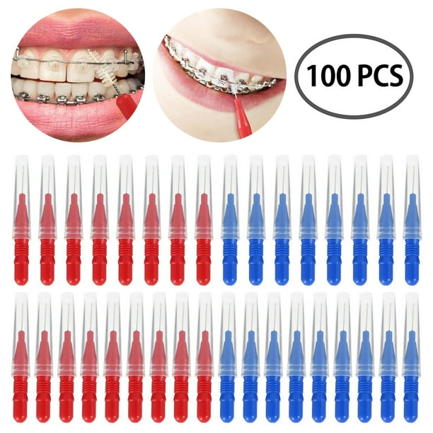 Willstar 100Pcs Interdental Brush Toothpick Cleaners Floss Cleaning ...