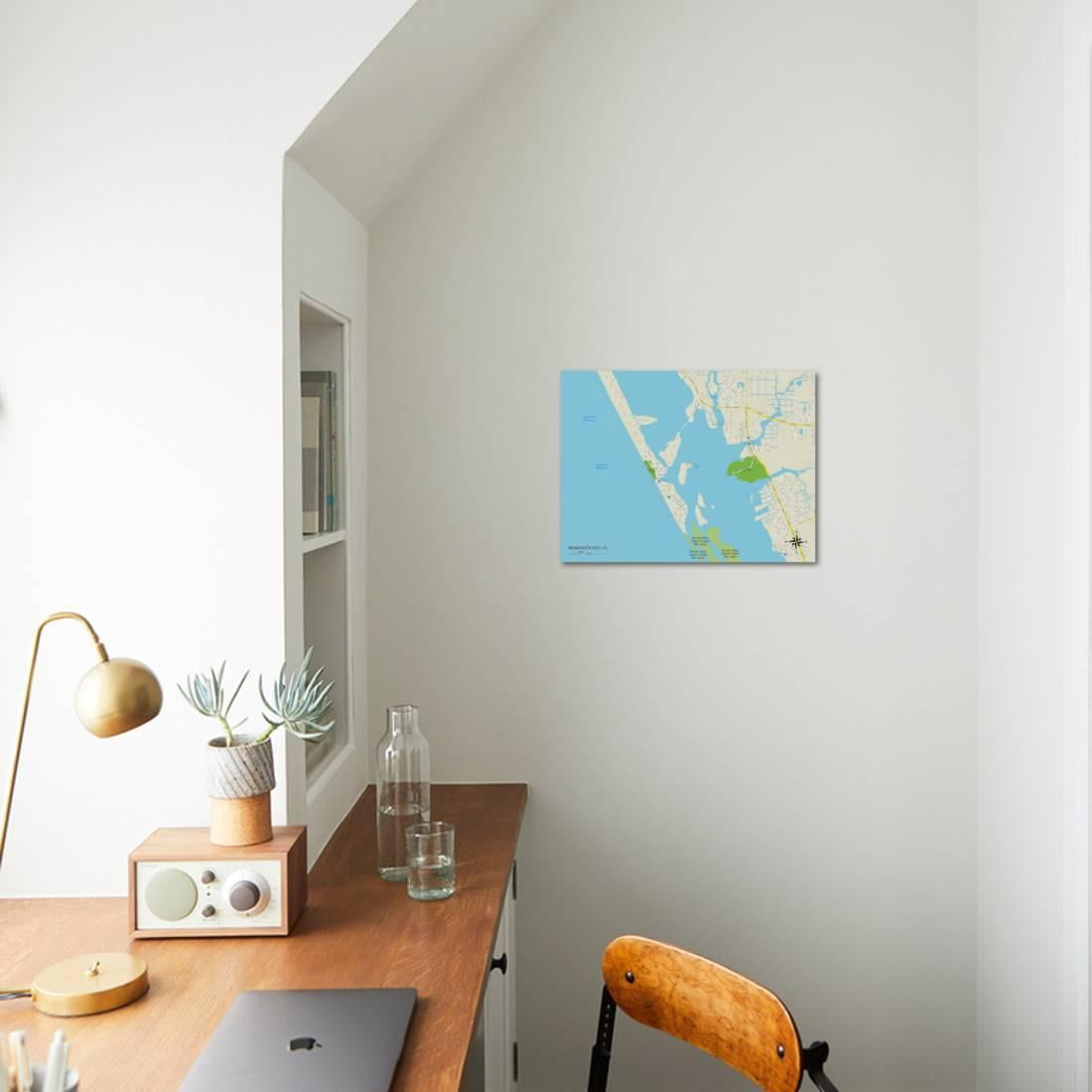 Buy Political Map of Manasota Key, FL Print UnFramed Wall Art Sold by ...