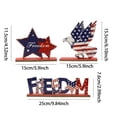 9.8 Inch Wooden Patriotic Table Decorations Set of 3, Freestanding ...