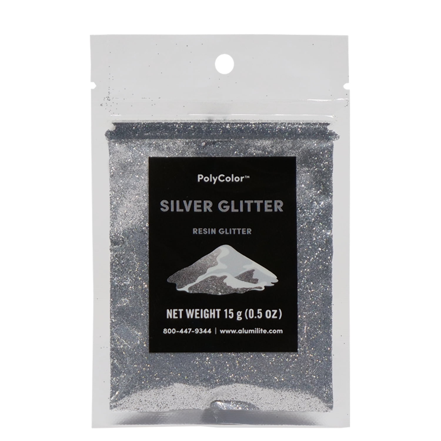 Silver Glitter Powder (PolyColor) Colored Glitter for Epoxy Resin, Arts ...