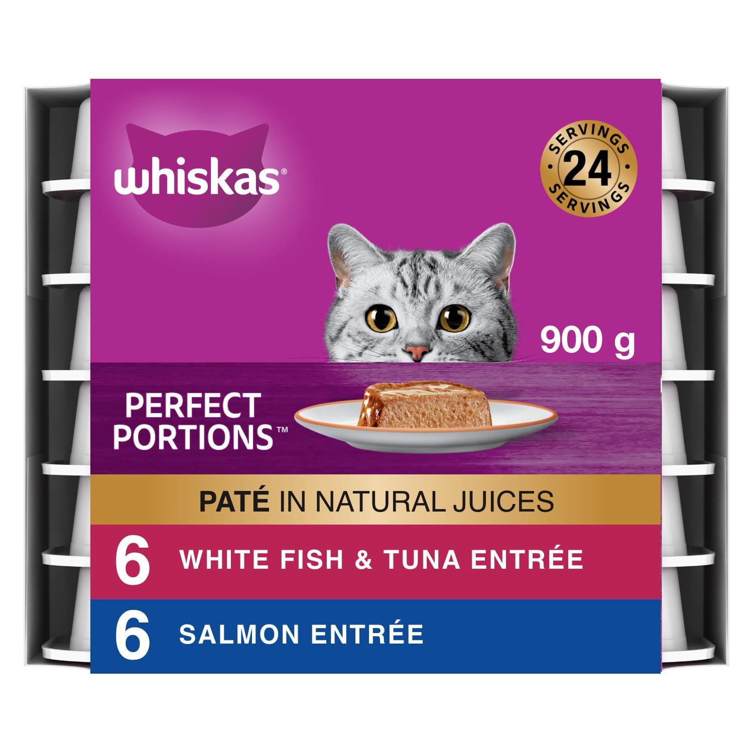 Whiskas Perfect Portions Seafood Selections Paté Adult Wet Cat Food ...