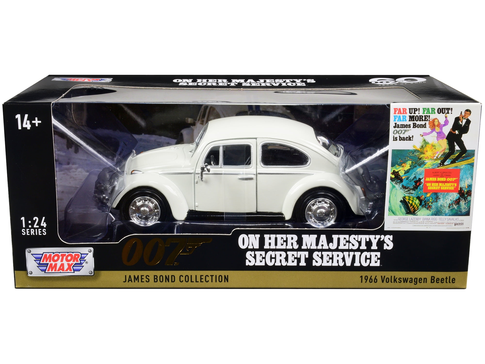 1966 Volkswagen Beetle White James Bond 007 "On Her Majesty's Secret Service" (1969) Movie 1/24 ...