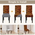 Leopard Chair Covers Set of 4, Stretchable Kitchen Chair Covers Dining ...