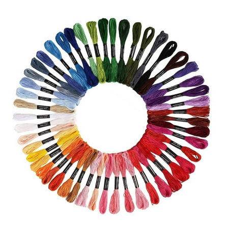 50pcs Thread 50 Colors Embroidery Thread Cross-stitch 8m Cotton Line ...