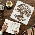 Celtic Tree of Life Stencil 11.8x11.8inch Traditional Irish Tree Design ...