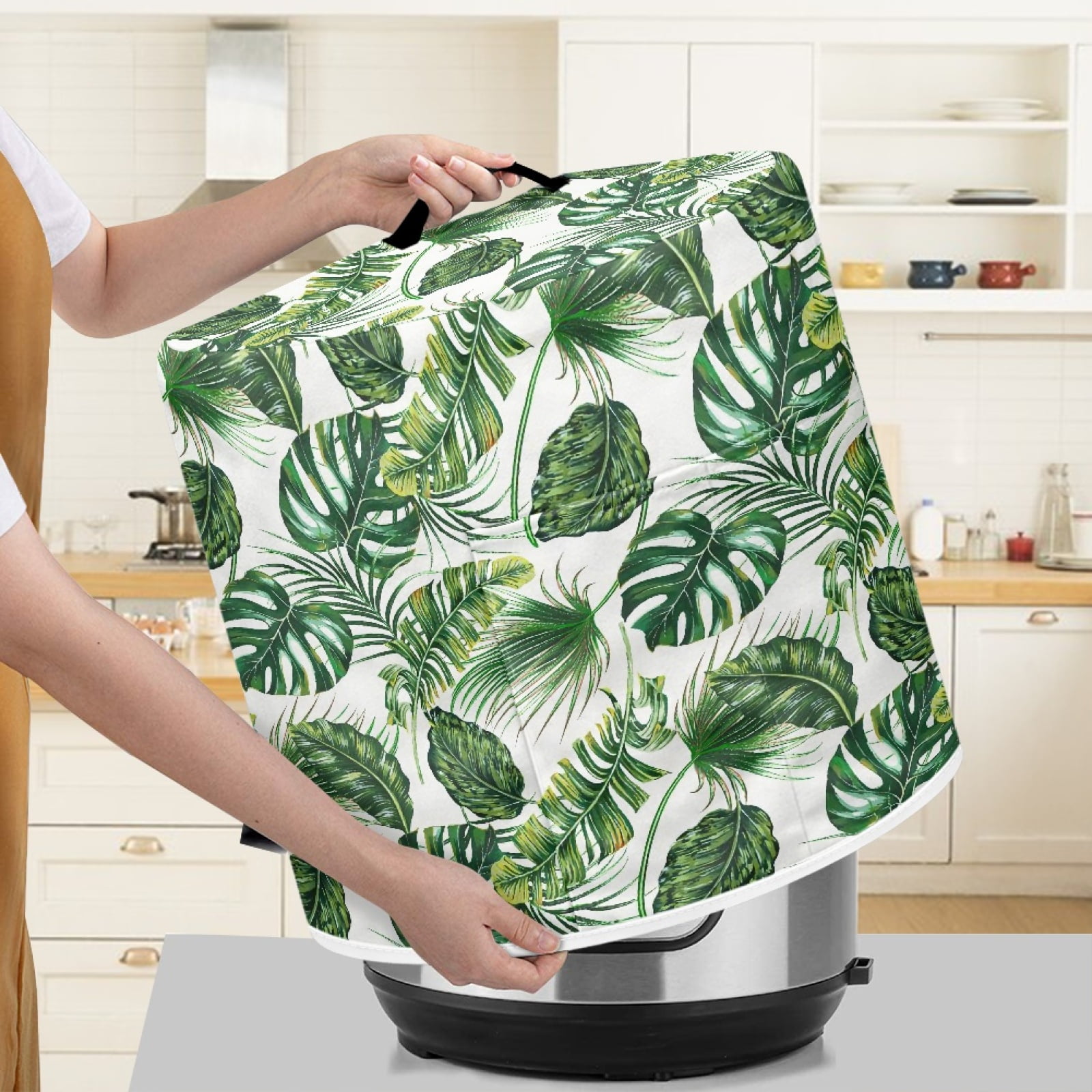Xoenoiee Tropical Green Leaves Pattern Kitchen Appliance Dust Cover ...