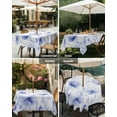 Blue Purple Floral Round Outdoor Tablecloth, Waterproof Table Cloth ...