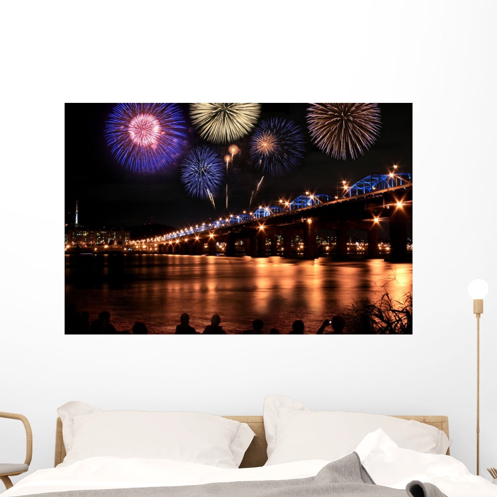 Spectacular Fireworks Han River Wall Mural Decal Sticker, Wallmonkeys ...