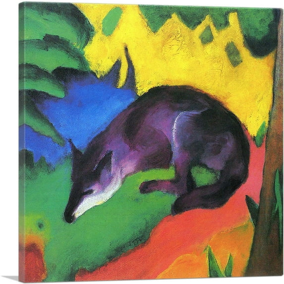 ARTCANVAS Blue Fox 1911 Canvas Art Print by Franz Marc - Size: 36" x 36 ...
