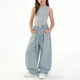 AINIYS Kids Girls Pants 3-15 Years Denim Pants High Waist Summer ...