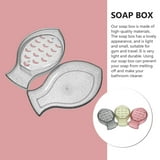 HOMEMAXS 3 Pcs Adorable Bath Soap Box Excess Water Drain Dish Container ...