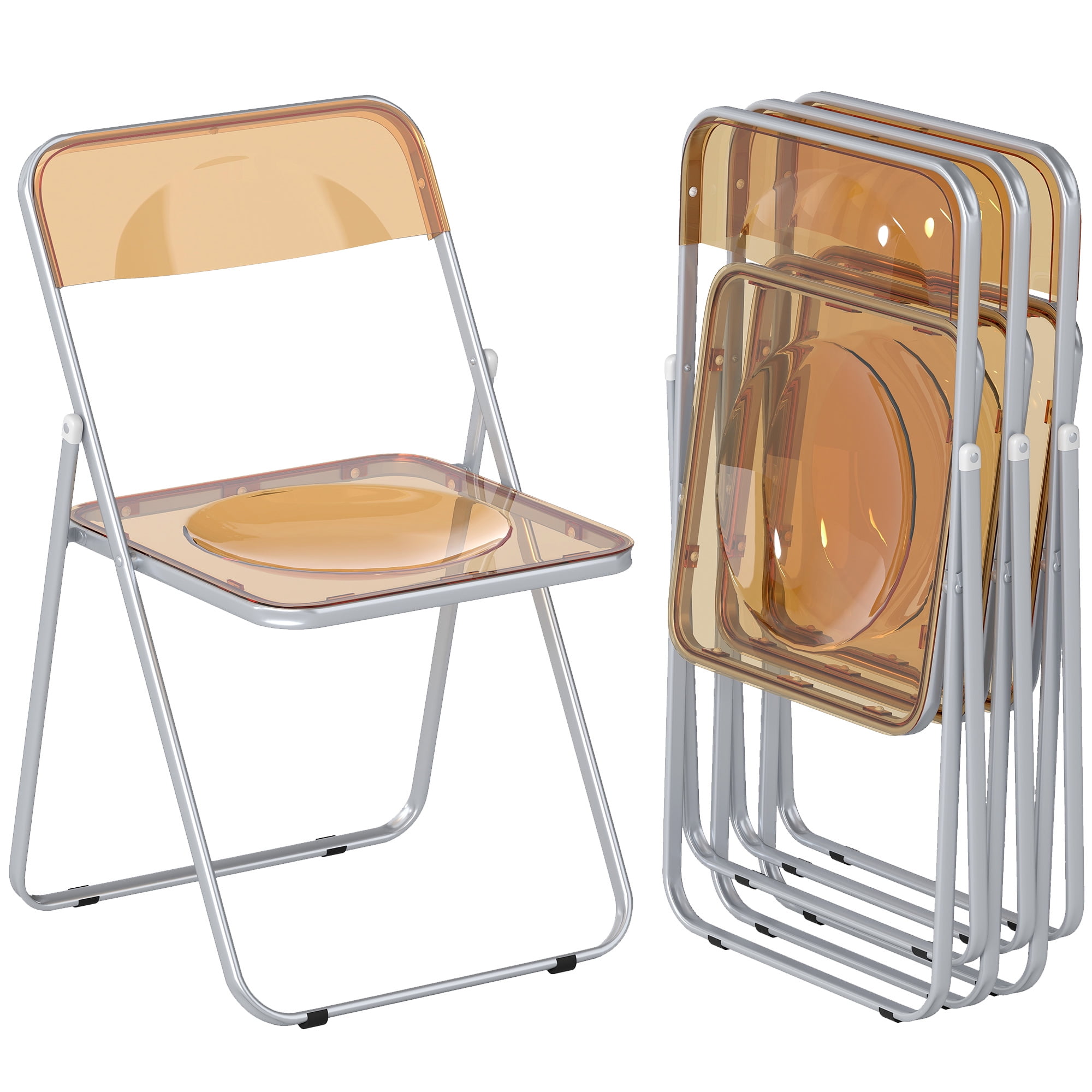 Click here for Homcom 4 Pack Acrylic Folding Chairs  Modern Trans... prices