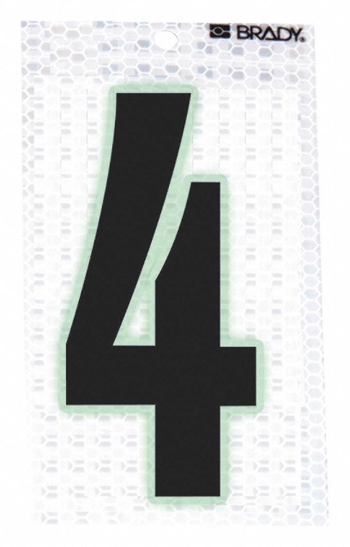 Brady Ultra Reflective Numbers,4,PK10 3000-4 - Walmart.com