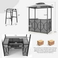 Costway 3-Piece Patio Bar Set, Tempered Glass Table, Mesh Stools ...