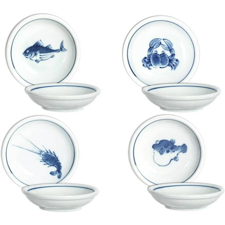 UPC 614356006861 - 4 Pcs. Porcelain 3.5 D Assorted Fish Print Sushi Soy ...