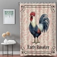 Bathroom Shower Curtain Farm Chicken Rooster on Vintage Linen ...