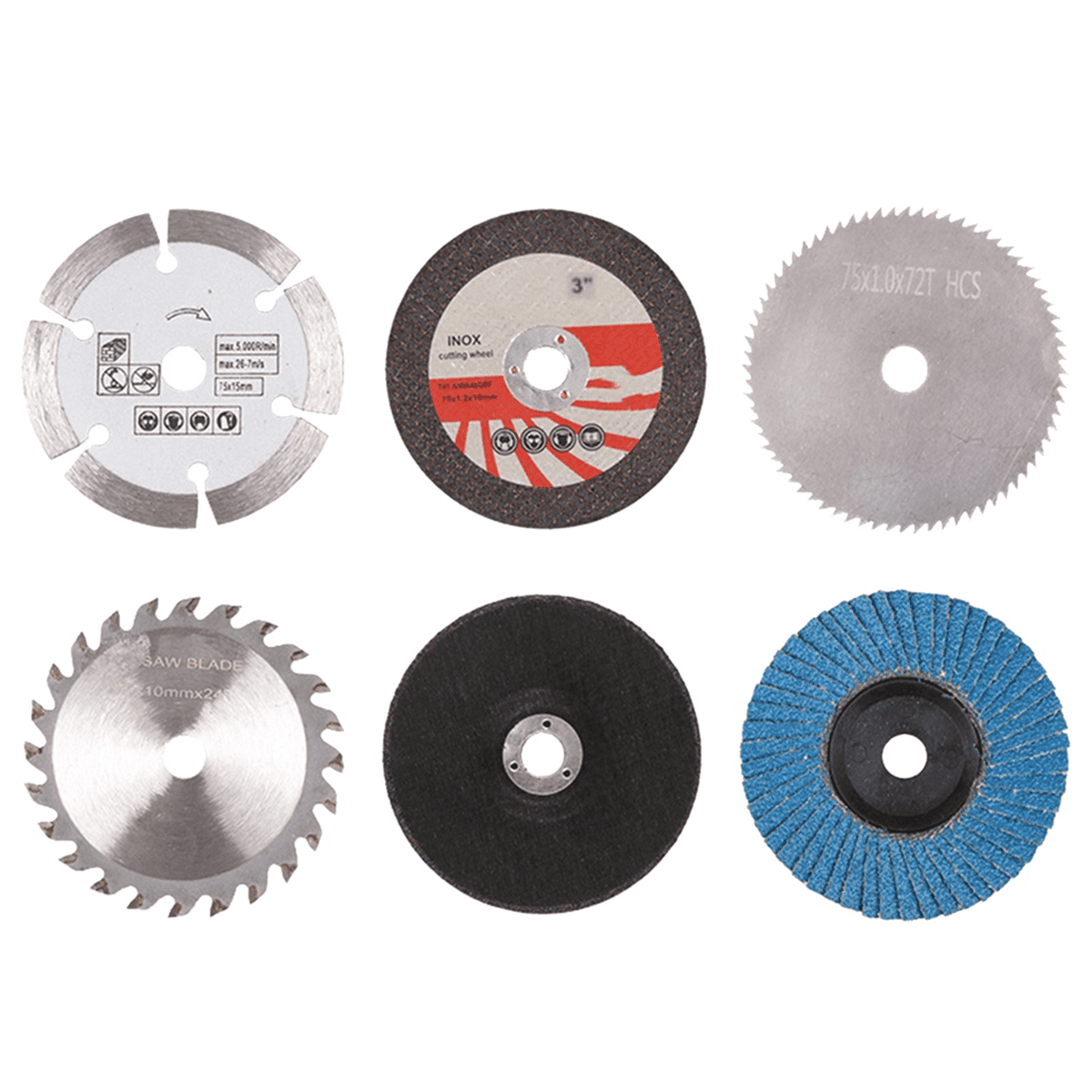 Click here for Unbranded 6pcs 75mm Cutting Disc Kit For 10mm Bore... prices