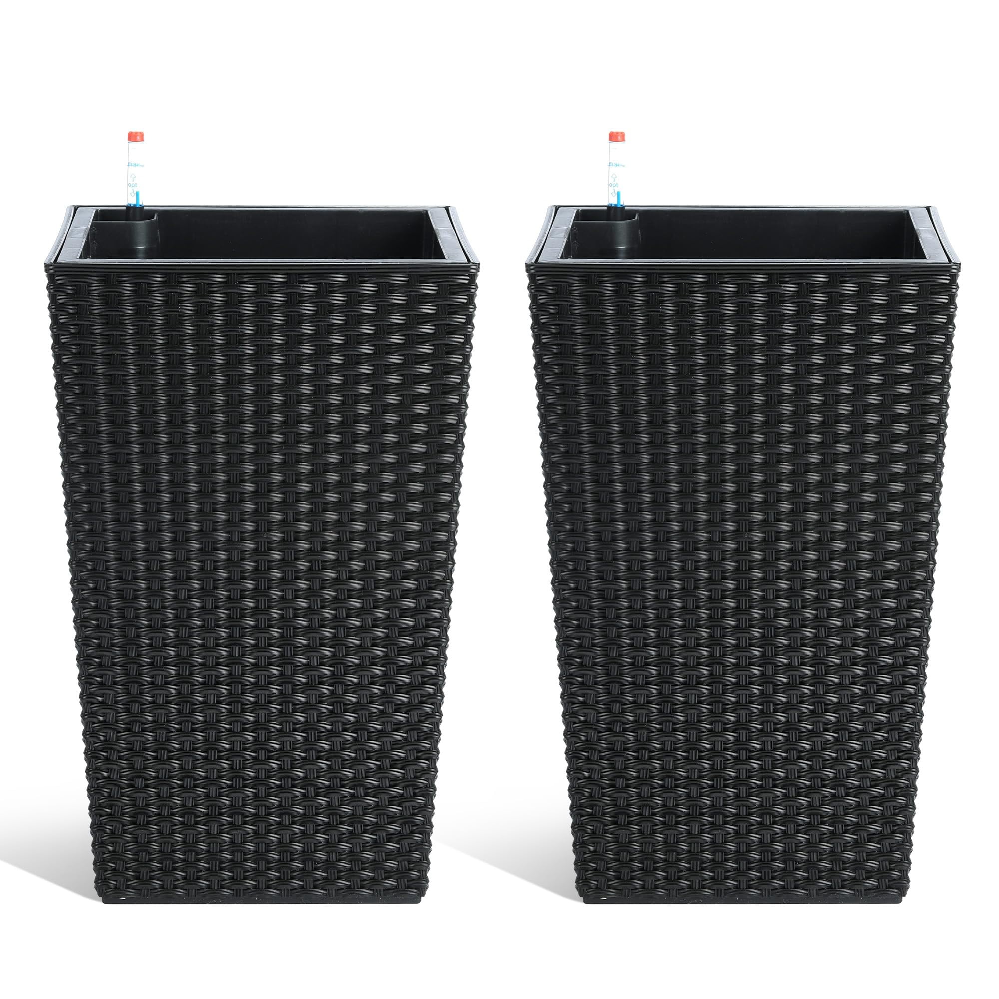 Click here for Tropow Set Of 2 Tall Outdoor Wicker Planters  22.5... prices