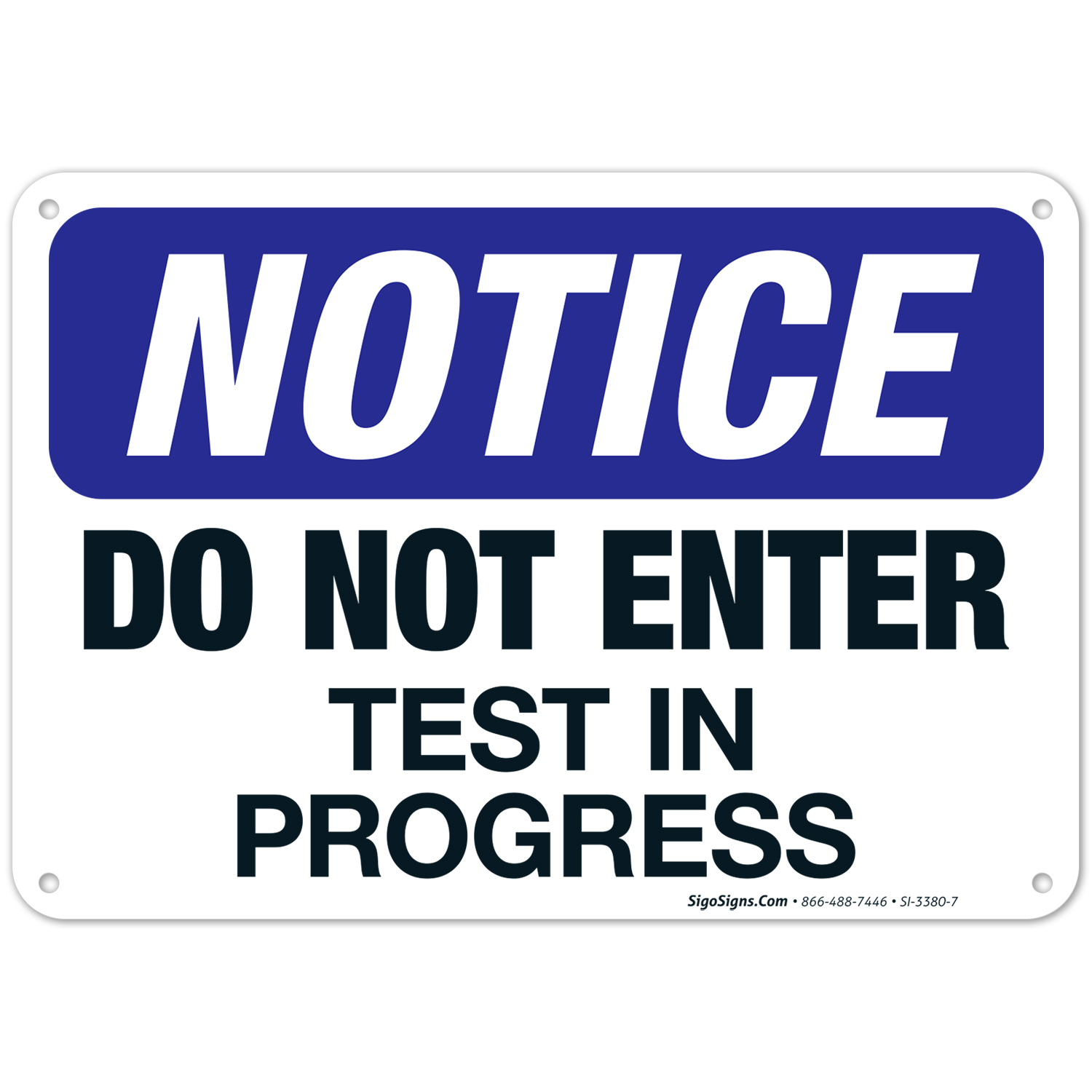 Do Not Enter Test In Progress Sign OSHA Sign 10x7 Aluminum Walmart Do Not Enter Test In Progress Sign OSHA Sign 10x7 Aluminum Walmart
