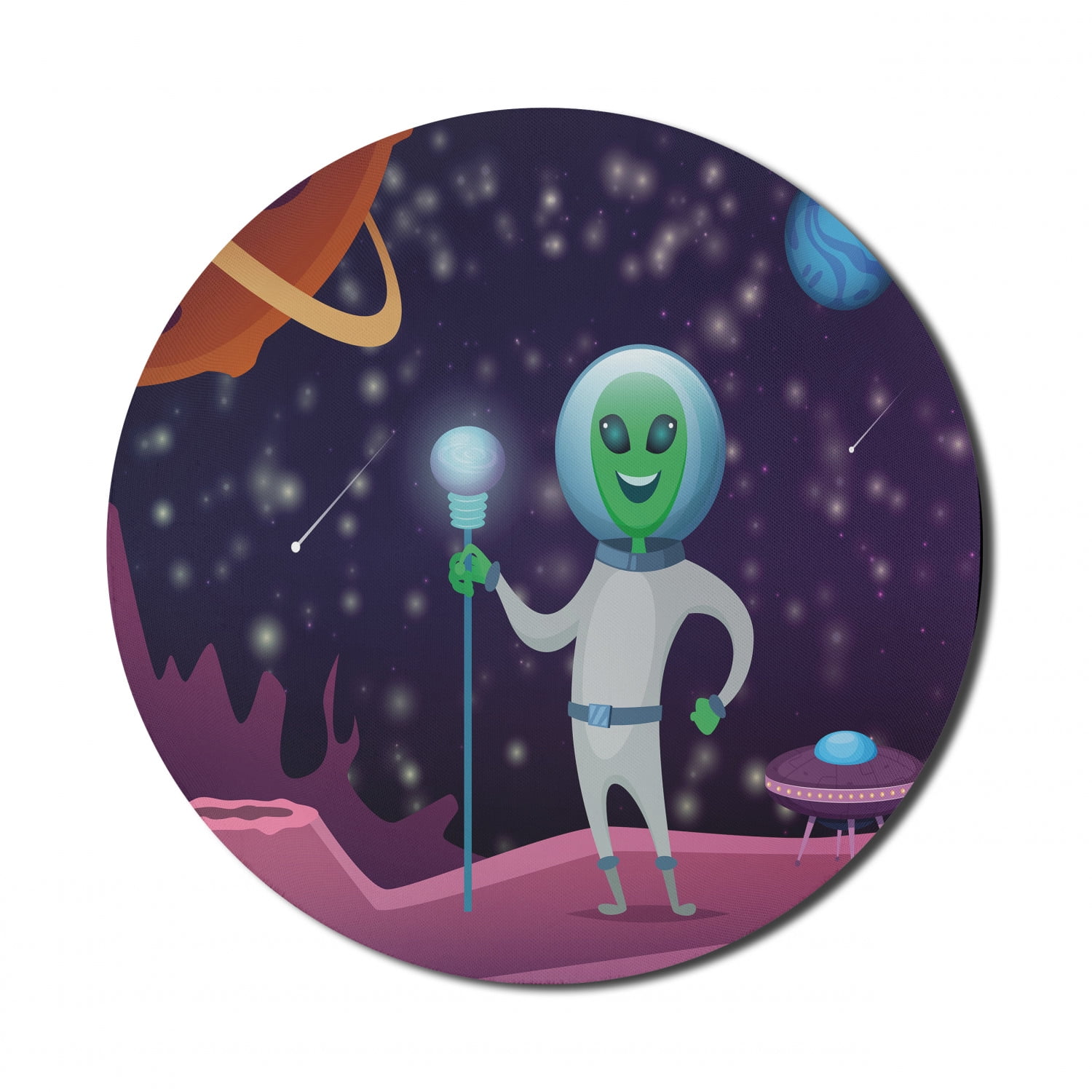 Alien Mouse Pad for Computers, Cosmic Space Background with Funny ...