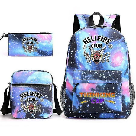 Stranger Things Hellfire Club Backpack Three-piece Set School Bag S ...