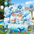 Blue Balloon Arch Kit Garland with White Silver Confetti Balloons for ...