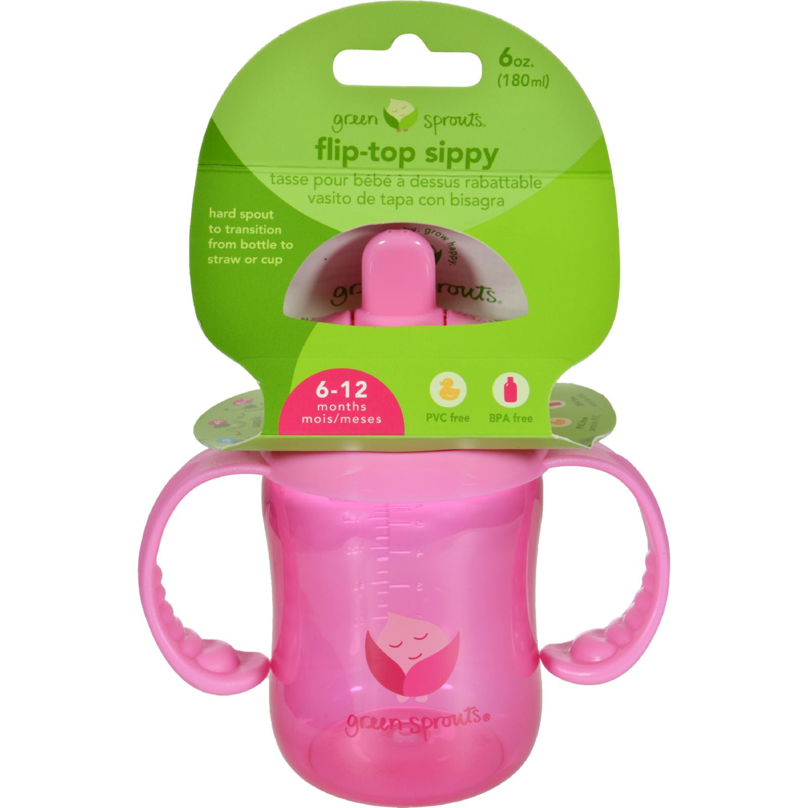 Green Sprouts Sippy Cup - Flip Top Pink - 1 ct - Walmart.com
