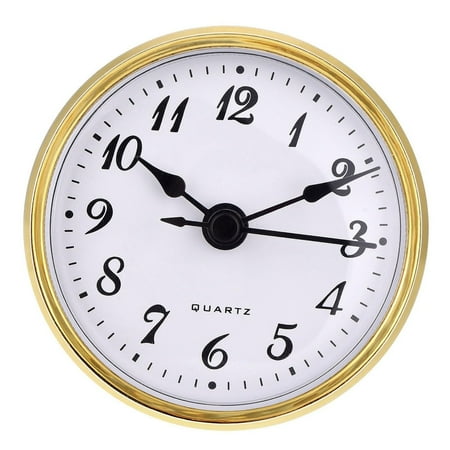 Classic Clock Insert Gold Rim White Movement Battery Operated 70mm Wall ...