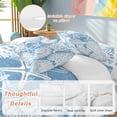 Light Blue Coastal 4 Piece Duvet Cover Set California King Size Beach ...