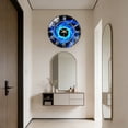 Toughened Glass Wall Clock with Abstract Cosmic Art Silent Movement ...