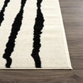 Abani Nordic Collection Thin Vertical Lines 6' x 9' Cream Black ...