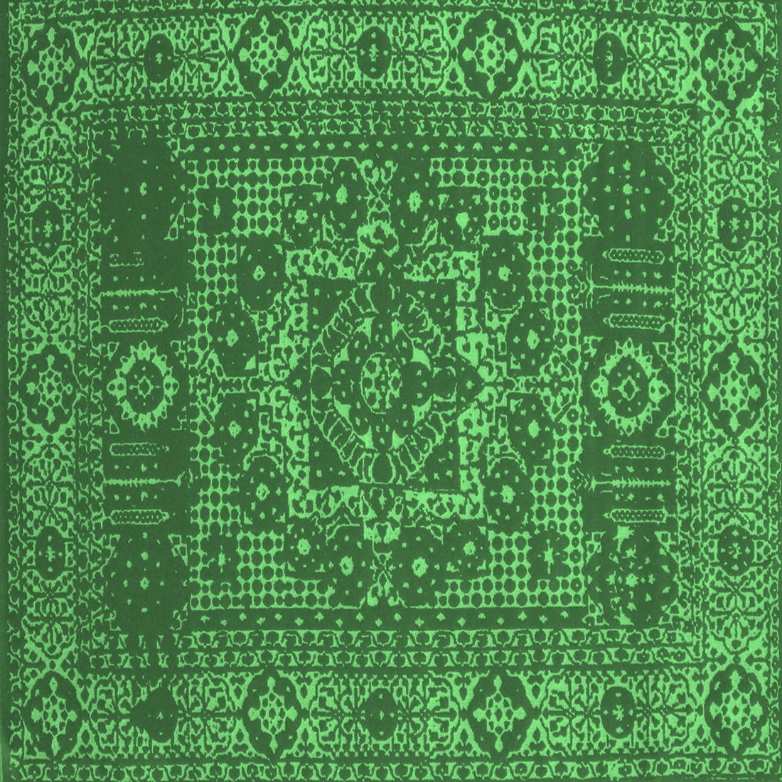 Ahgly Company Indoor Square Persian Emerald Green Bohemian Area Rugs, 5 ...