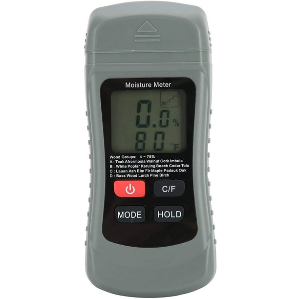 Wood Moisture Meter, 2In 1 Pin Type Wood Temperature/Humidity Detector ...