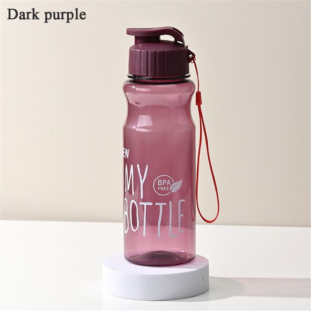650ML Portable Sport Travel Transparent Water Cup Large Capacity Water Bottle Plastic DARK ...