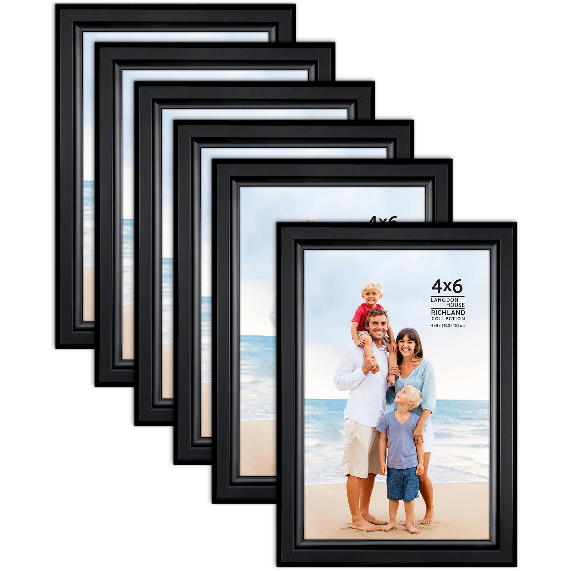 Langdon House 4x6 Black Picture Frames, Modern Contemporary Style, 6 ...
