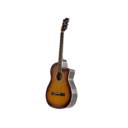Fever FV-030C-SB 3/4 38-Inch Acoustic Cutaway Guitar, Sunburst ...