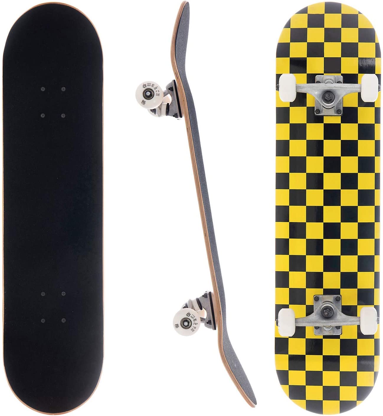 Awaken 8" Complete Skateboard (Yellow Checkerboard) - Walmart.com