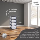 Juggernaut Storage Plastic Storage Tower with 4 Cubby Shelves, Black ...