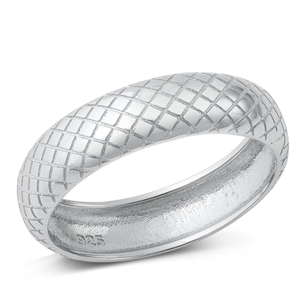 Beautiful Tire Tread Ring .925 Criss Cross Sterling Silver Band Jewelry ...