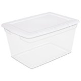 Sterilite 58 Qt Storage Box Clear Base White Lid Set of 8 - Walmart.com