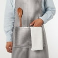 Now Designs Chef's Kitchen Apron, One Size, Narrow Stripe Black ...