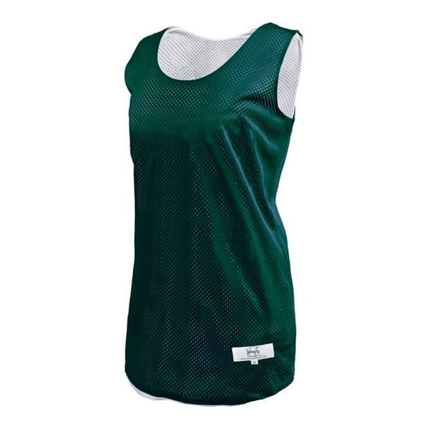 MKA - Womens Polyester Tricot Reversible Tank Top, Dark Green & White ...