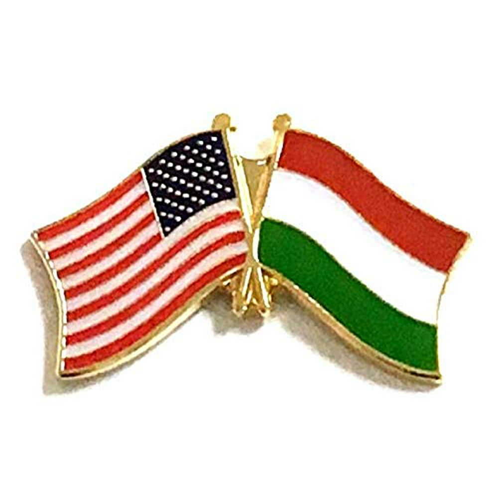 Pack of 50 Hungary & US Crossed Double Flag Lapel Pins, Hungarian ...