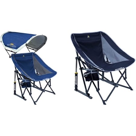 GCI Outdoor Pod Rocker Collapsible Rocking Chair with SunShade Royal ...