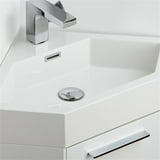 "Fresca Coda 14"" White Modern Space-Saver Corner Bathroom Vanity with ...